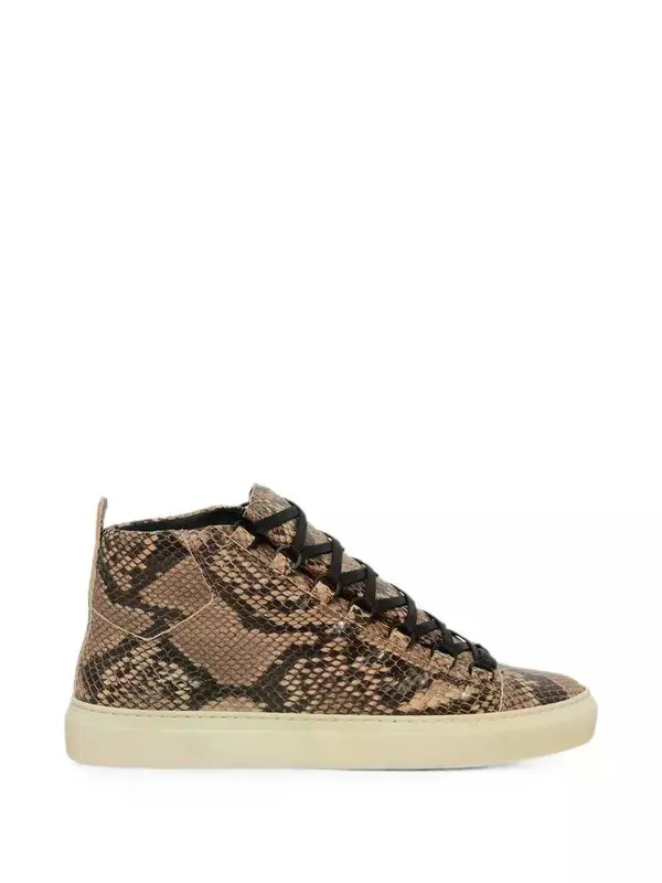 Balenciaga Snakeskin Effect Sneakers - Brown