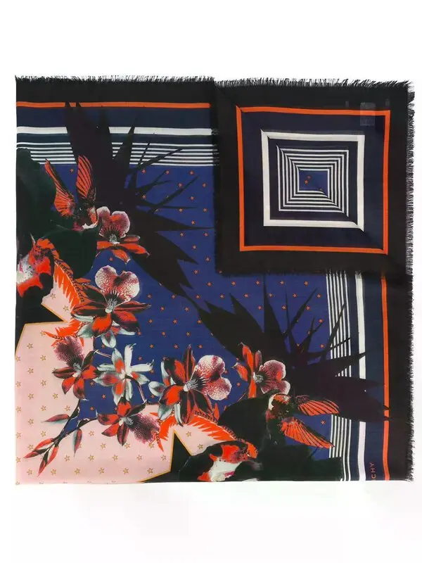 Givenchy Floral Star Print Scarf - Multicolour