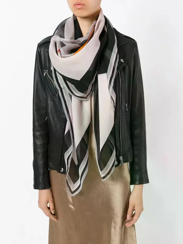Givenchy Logo Flamingo Print Scarf - Black