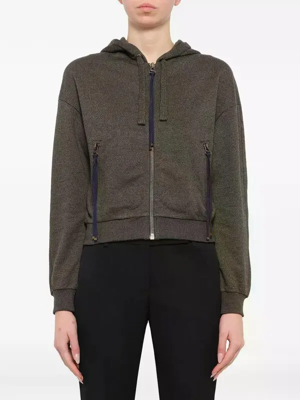 Kenzo Embroidered Logo Zip Front Hoodie