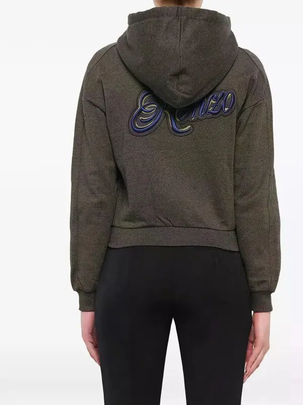 Kenzo Embroidered Logo Zip Front Hoodie