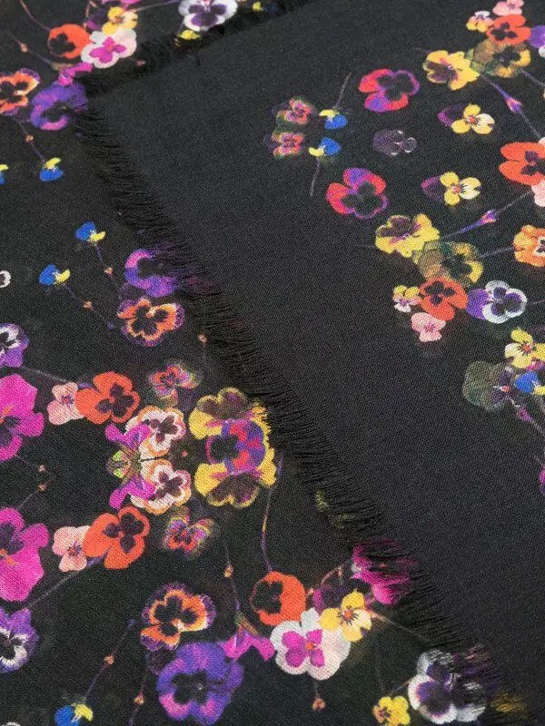 Givenchy Night Pansy Print Shawl
