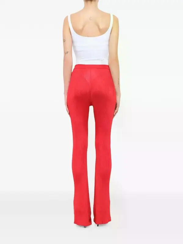 Givenchy Ribbed Knit Flared Trousers - Red