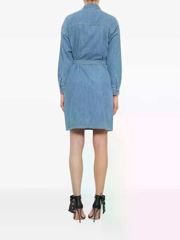 Kenzo Cotton Tiger Embroidered Belted Shirt Dress