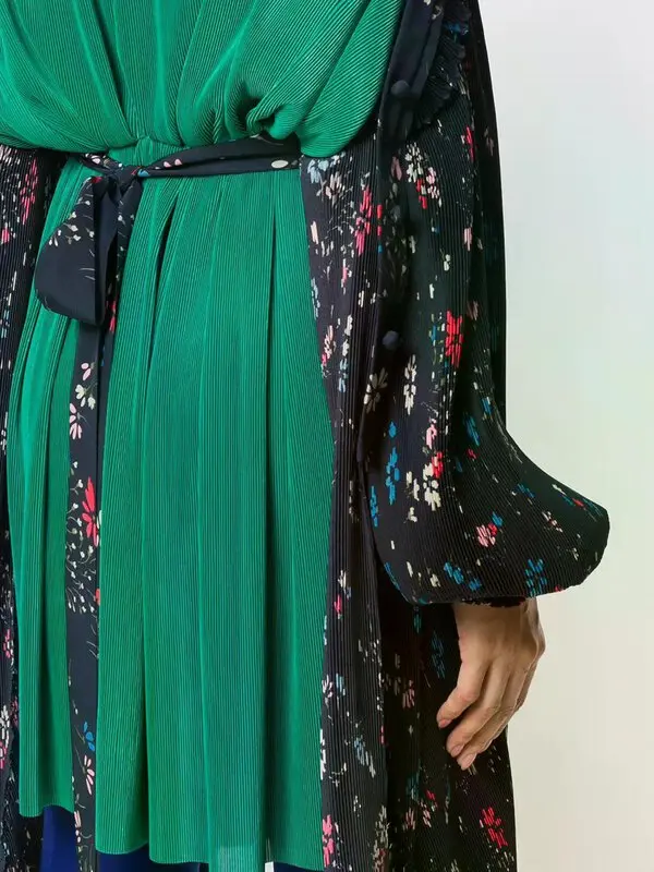 Balenciaga Floral Print Pleated Dress