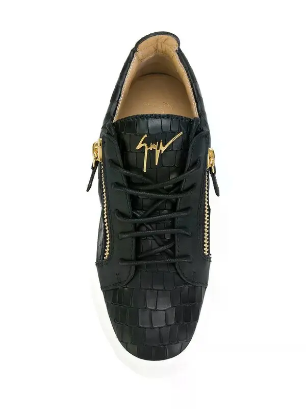 GIUSEPPE ZANOTTI Nicki Embossed Leather Low-top Sneakers