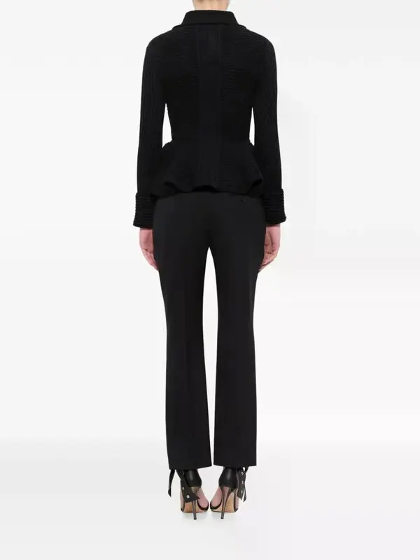 Alexander McQueen Peplum Ribbed Cardigan
