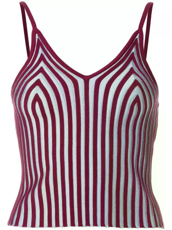 Kenzo Striped Cropped Vest - Red