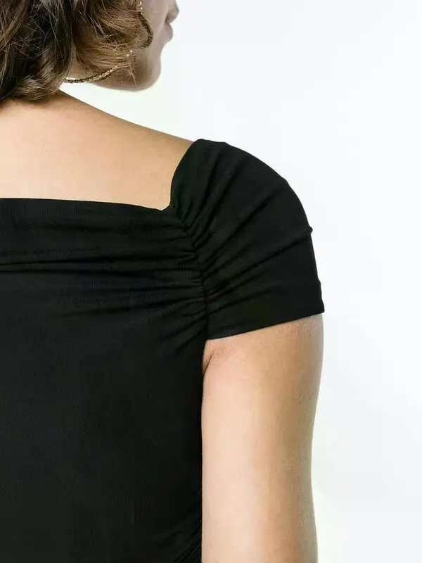 Off-White Off-shoulder Ruched Cropped Top