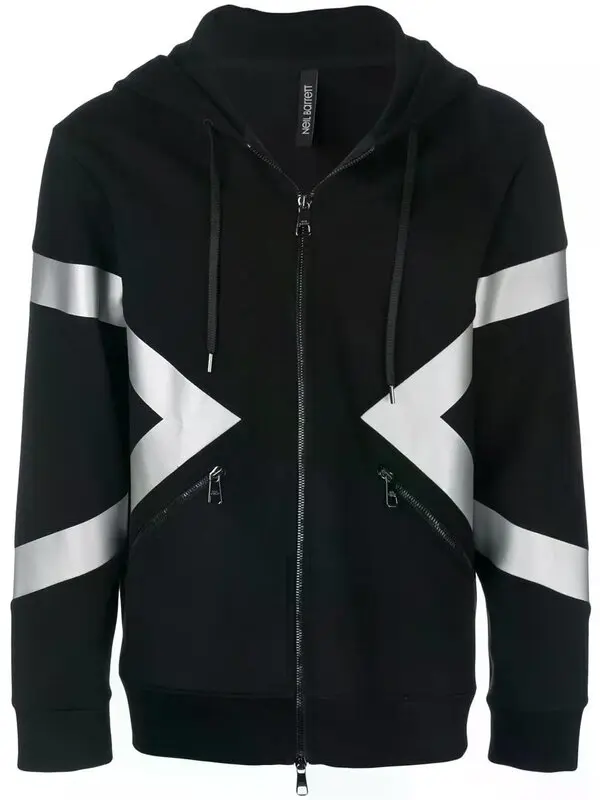 Neil Barrett And Silver Modernist Hooded Jacket - Black