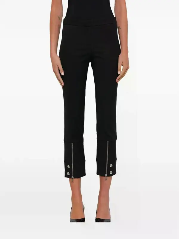 Alexander McQueen Cropped Zip Trousers - Black