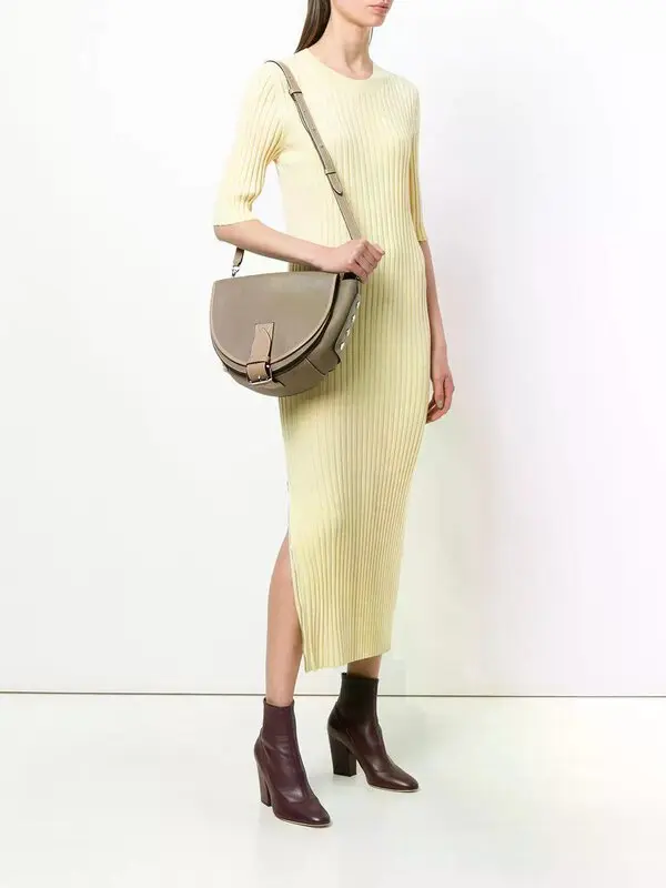 JW Anderson Ash Brown Calf Leather Saddle Bag - Neutrals