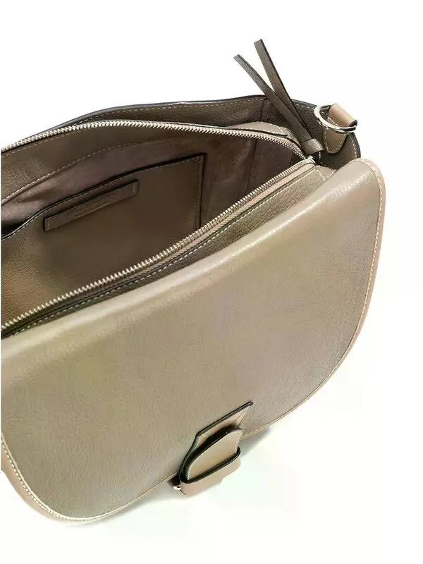 JW Anderson Ash Brown Calf Leather Saddle Bag - Neutrals