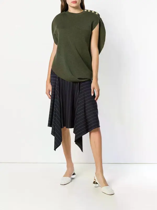 JW Anderson Asymmetrical Knitted Top With Embossed Buttons