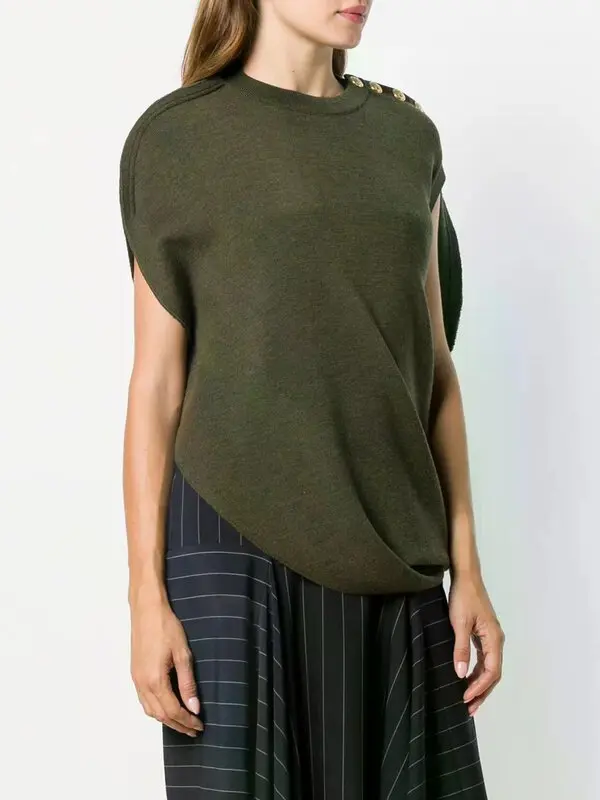 JW Anderson Asymmetrical Knitted Top With Embossed Buttons