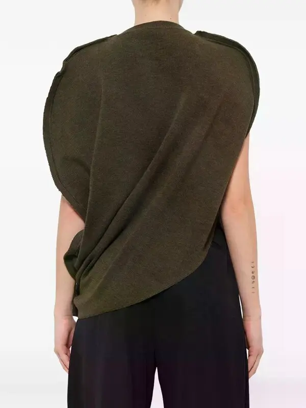 JW Anderson Asymmetric Knitted Top With Gold-tone Buttons