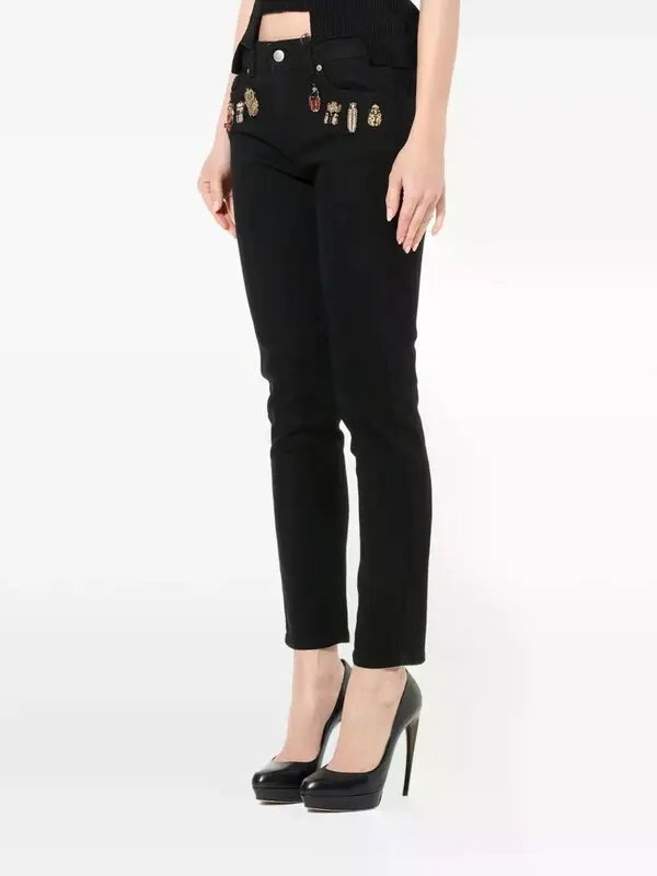 Alexander McQueen Embroidered Detail Skinny Jeans