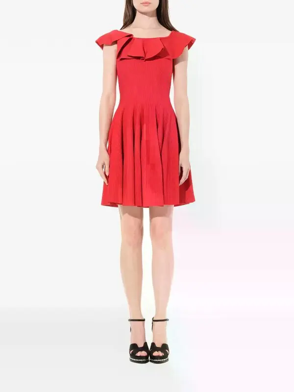 Alexander McQueen Ruffle Flared Mini Dress