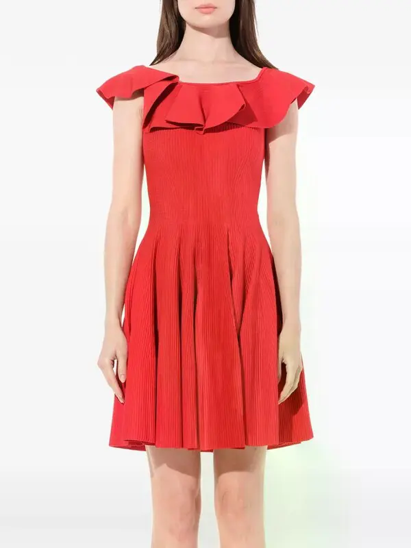 Alexander McQueen Ruffle Flared Mini Dress
