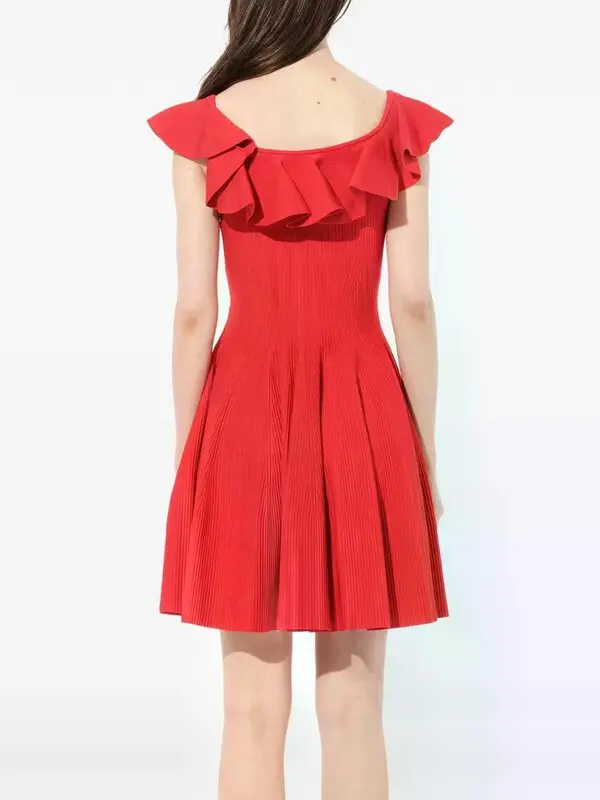 Alexander McQueen Ruffle Flared Mini Dress