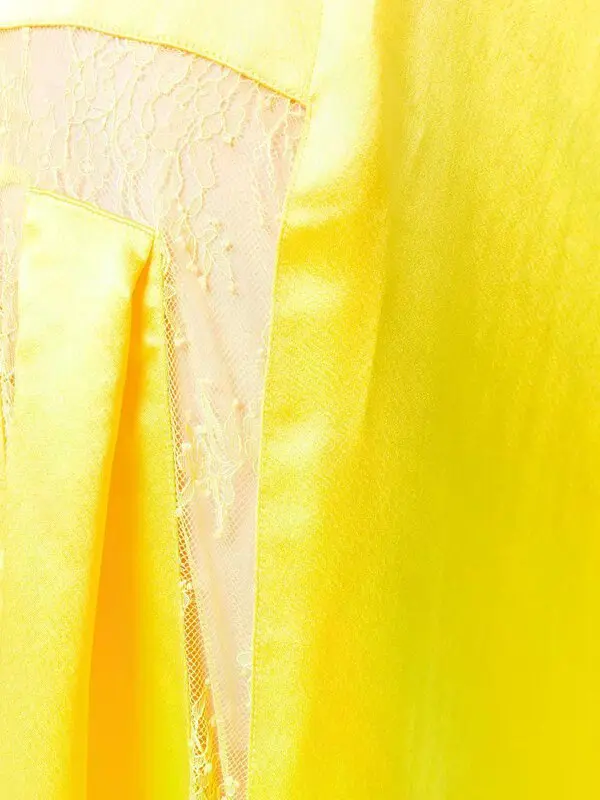 Off-White Lace Trim Midi Dress