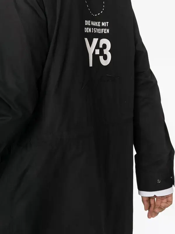 Y3 Hooded Parka With Logo Print