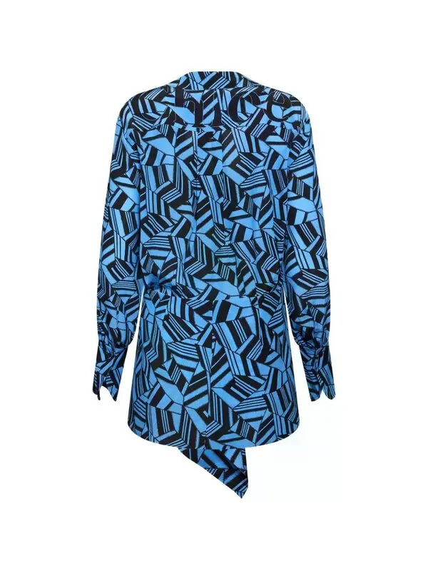 Chloé Geometric Print Silk Blouse - Blue