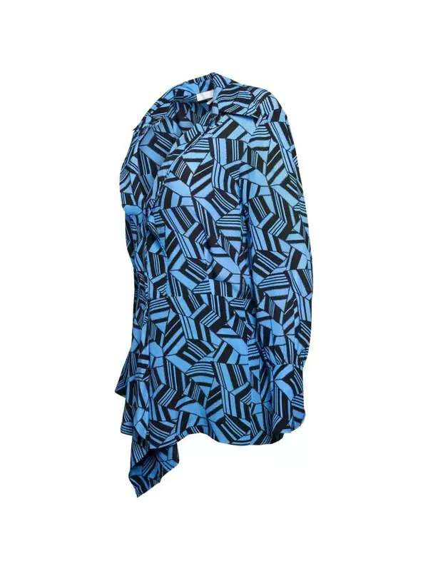 Chloé Geometric Print Silk Blouse