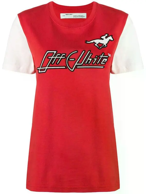 Off-White Embroidered Logo T-shirt - Red