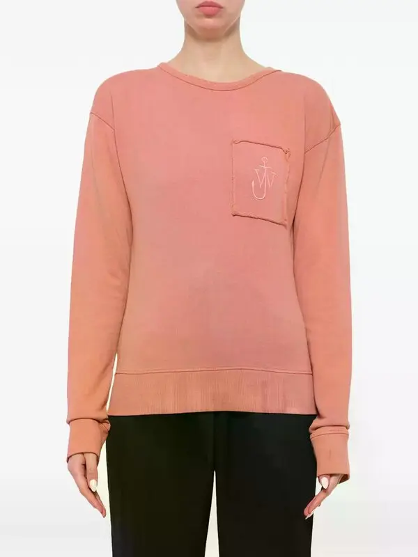 JW Anderson Logo-embroidered Cotton Sweatshirt - Pink