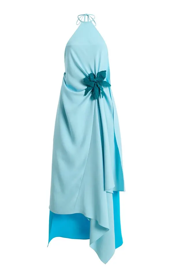 Rosie Assoulin Exclusive La Isla Silk Midi Scarf Dress - Blue