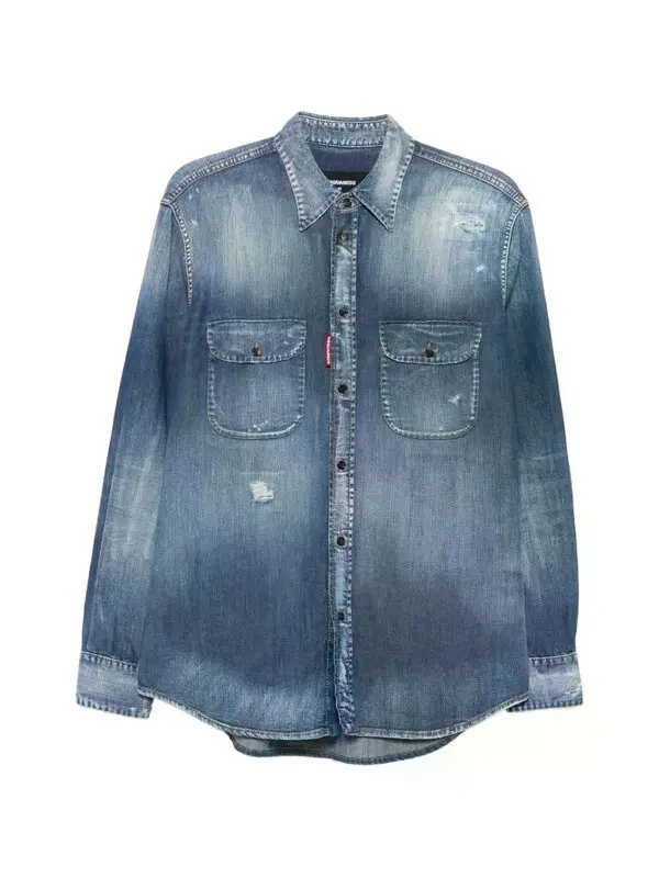 Dsquared2 Canadian Distressed Denim Shirt