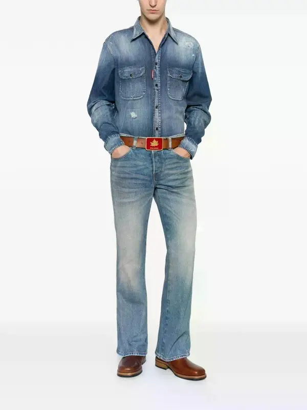 Dsquared2 Canadian Distressed Denim Shirt