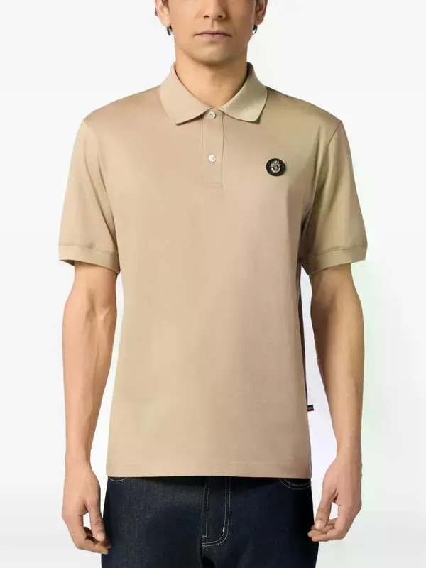 BILLIONAIRE Logo-patch Polo Shirt - Neutrals