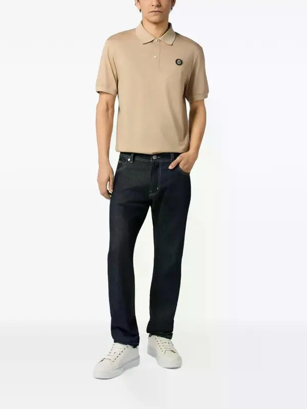 BILLIONAIRE Logo-patch Polo Shirt - Neutrals