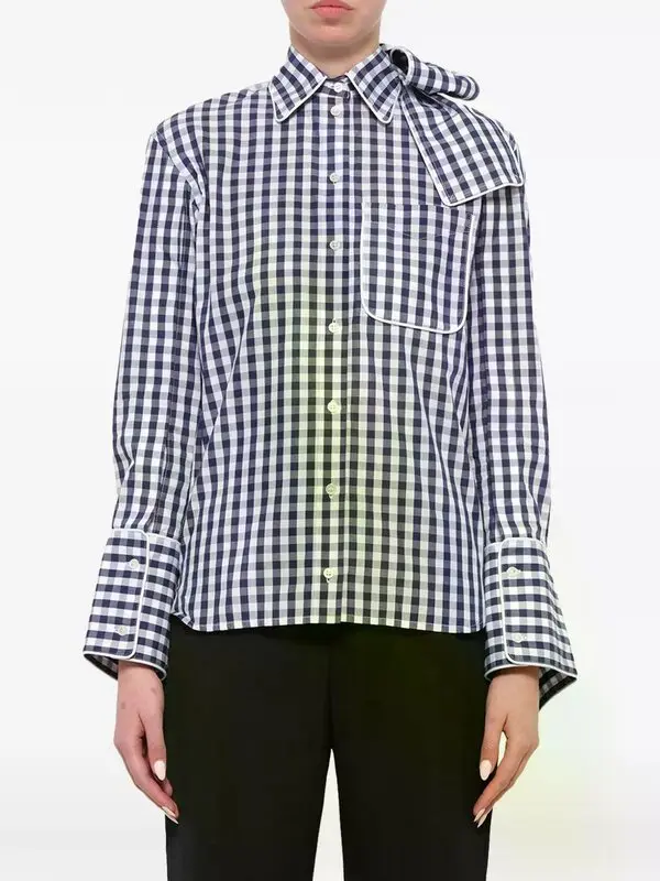 JW Anderson Gingham Check Pussy Bow Shirt