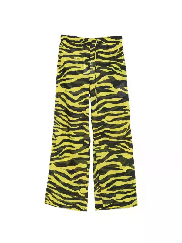 Attico Zebra-print Wide-leg Drawstring Trousers