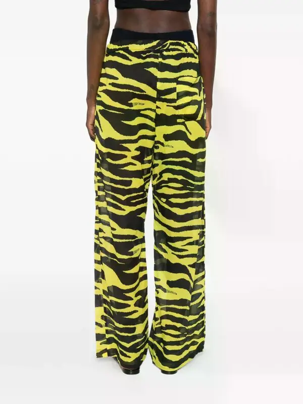 Attico Zebra-print Wide-leg Drawstring Trousers