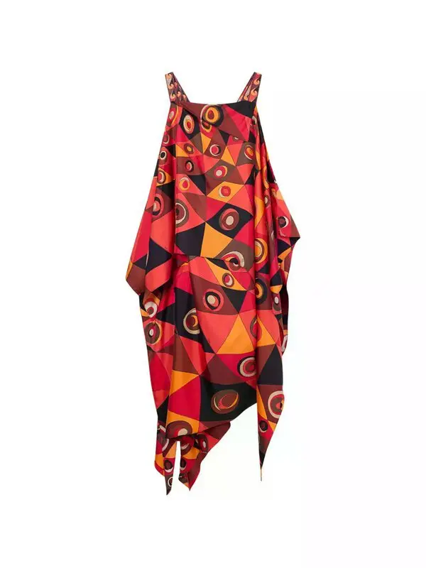 Emilio Pucci Long Foulard Dress With Occhi Print
