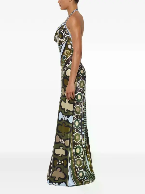 Emilio Pucci Soleil Print Halterneck Maxi Dress