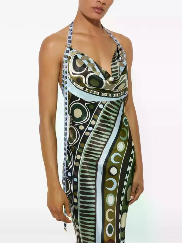 Emilio Pucci Soleil Print Halterneck Maxi Dress