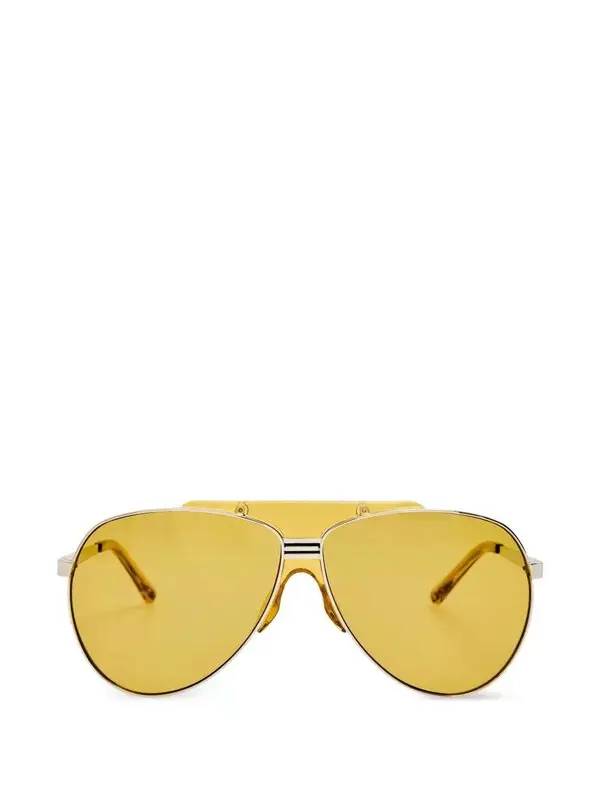Linda Farrow Amelia Pilot Sunglasses - Silver
