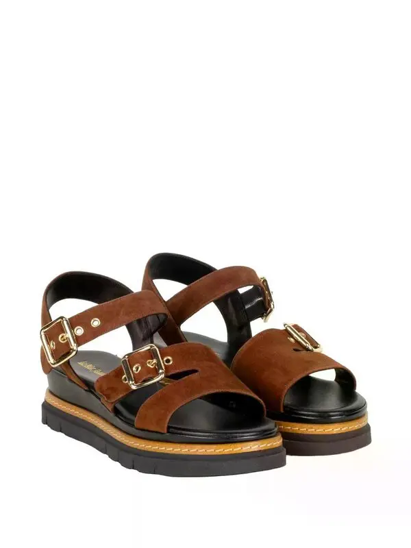 LUCA GROSSI Buckle-fastening Suede Platform Sandals