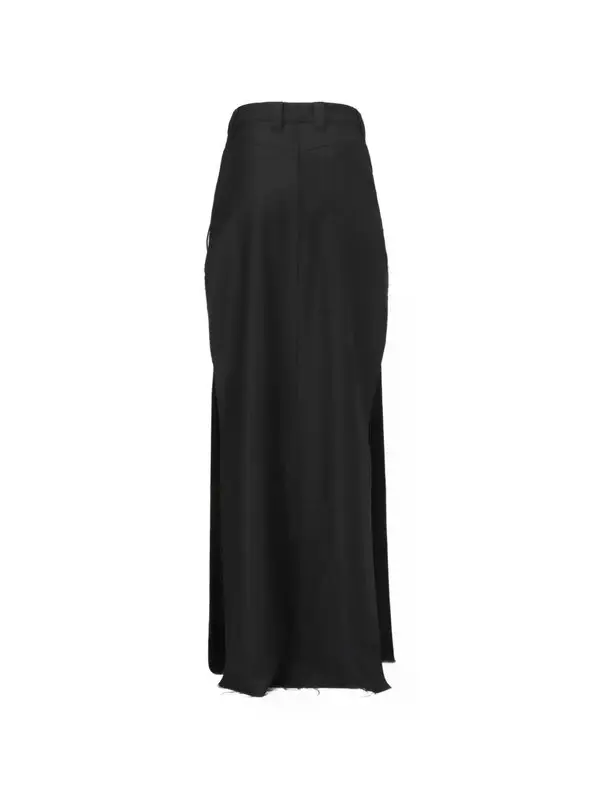ALMAZ Raw Edge Side Slit Maxi Skirt