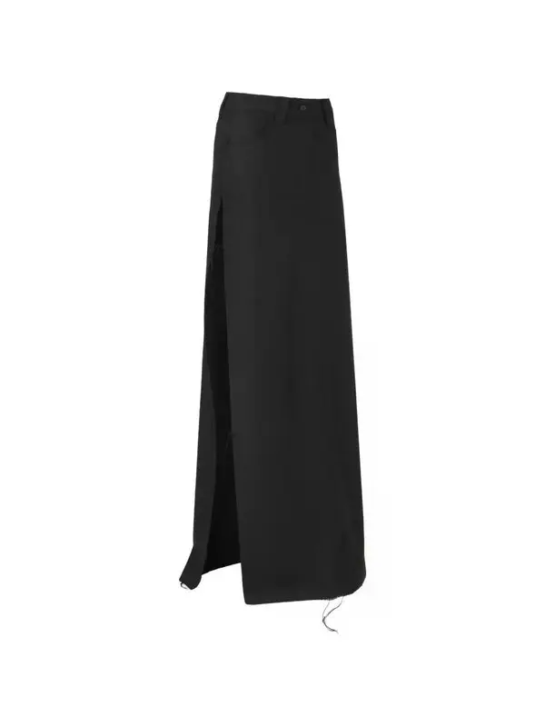 ALMAZ Raw Edge Side Slit Maxi Skirt