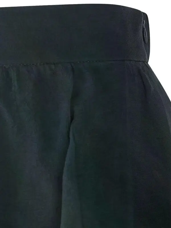 Brunello Cucinelli Charcoal Grey Sheer Silk Pleated Skirt