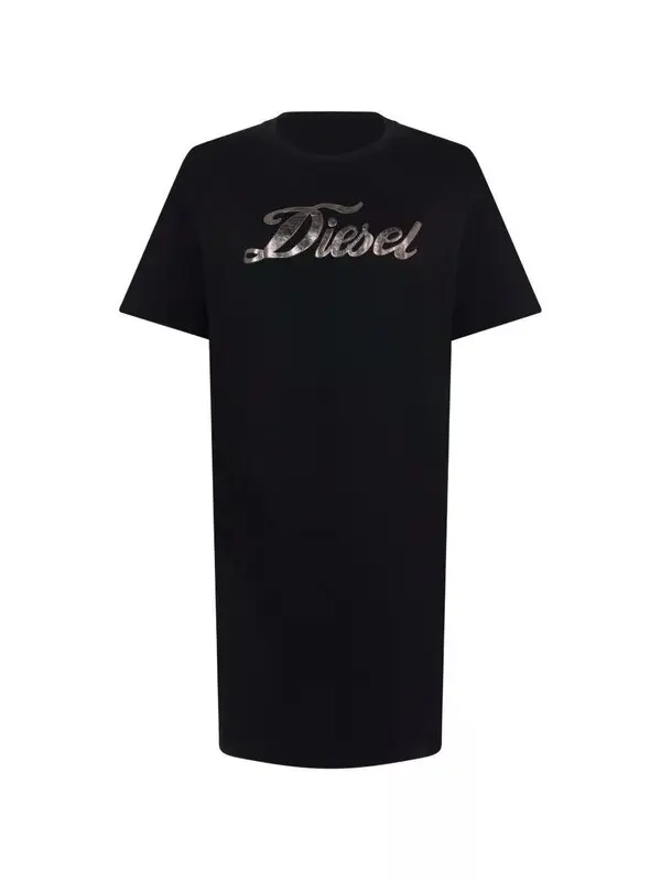 DIESEL® Logo Print T-shirt Dress - Black