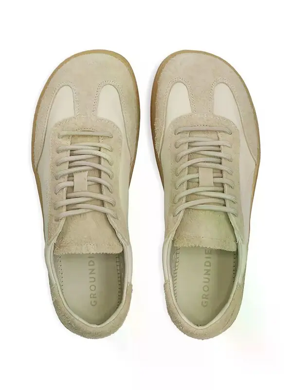 GROUNDIES Suede Panelled Leather Sneakers - Neutrals