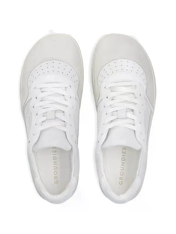 GROUNDS Perforated Panelled Lace-up Sneakers