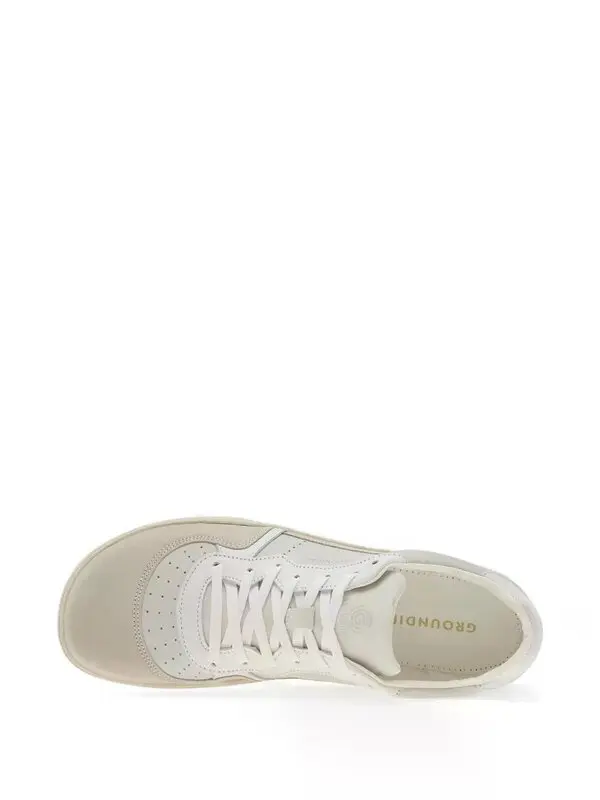 GROUNDS Perforated Panelled Lace-up Sneakers